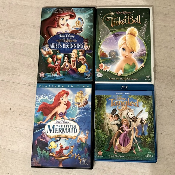 Disney | Toys | Lot Of 4 Disney Dvds Ariels Beginning Tinkerbell ...